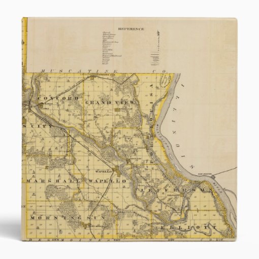 Map of Louisa County, State of Iowa 3 Ring Binder | Zazzle