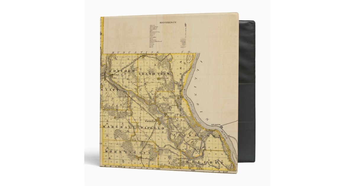 Map of Louisa County, State of Iowa 3 Ring Binder | Zazzle