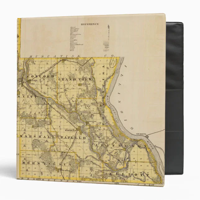 Map of Louisa County, State of Iowa 3 Ring Binder | Zazzle
