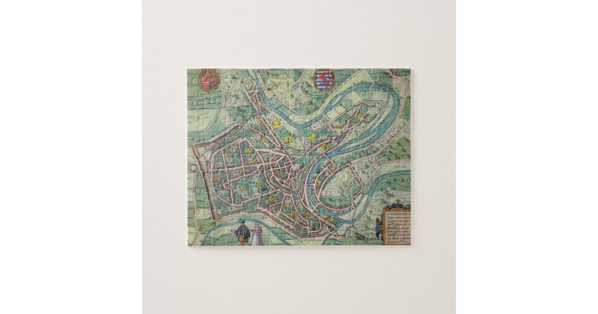 Map of Luxembourg, from 'Civitates Orbis Terrarum' Jigsaw Puzzle | Zazzle
