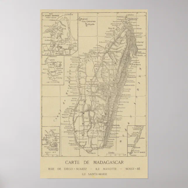 Map of Madagascar Poster | Zazzle