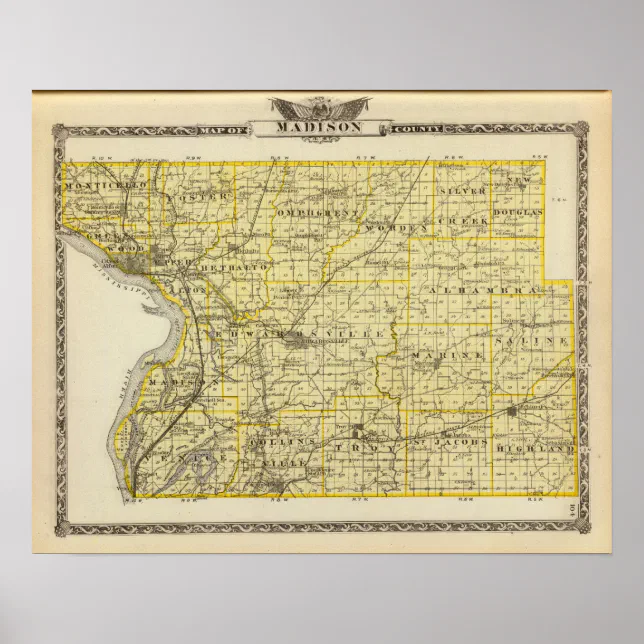 Map of Madison County Poster | Zazzle