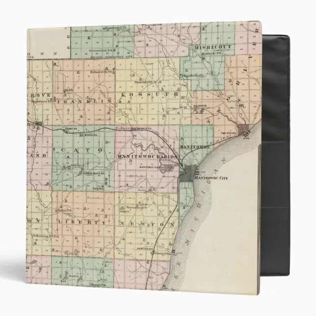 Map of Manitowoc County, State of Wisconsin Binder | Zazzle