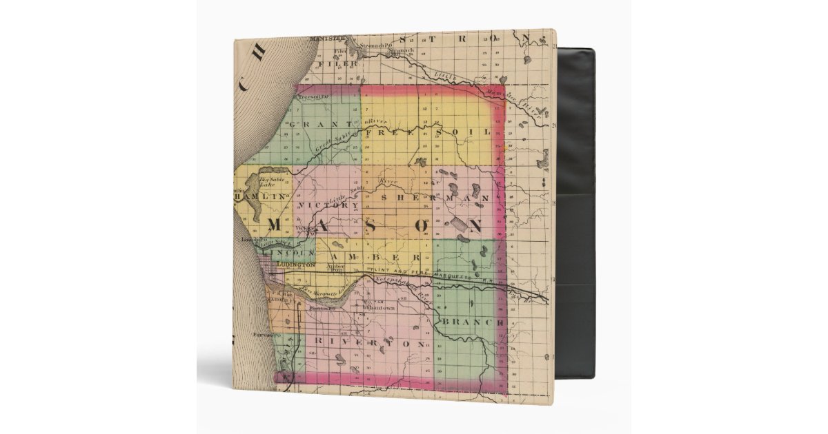 Map of Mason County, Michigan Binder | Zazzle