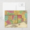 Map of Massachusetts Connecticut And Rhode Island Postcard | Zazzle