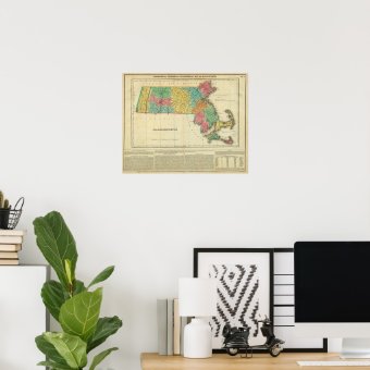 Map Of Massachusetts Poster | Zazzle
