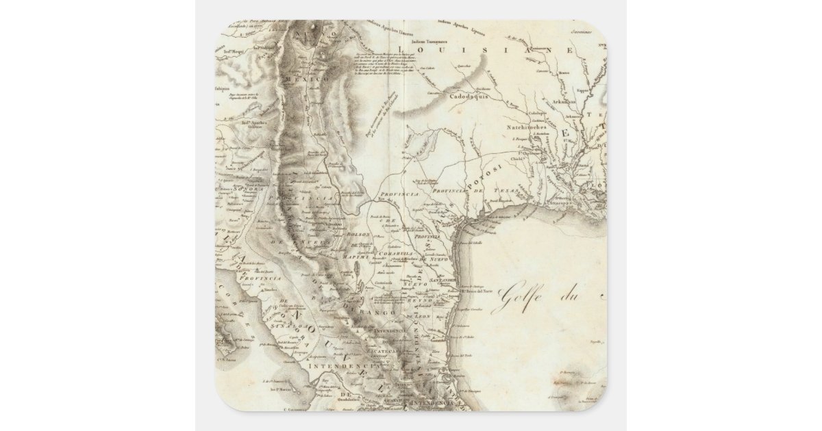 Map of Mexico and neighboring countries Square Sticker | Zazzle