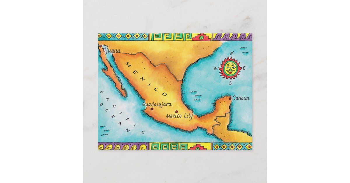 Map of Mexico Postcard | Zazzle