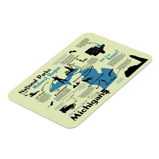Map of Michigan National Parks Magnet | Zazzle