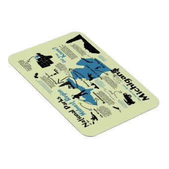 Map of Michigan National Parks Magnet | Zazzle