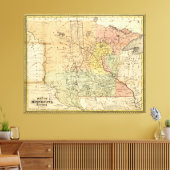 Map of Minnesota Territory (1852) Canvas Print | Zazzle