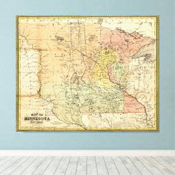 Map of Minnesota Territory (1852) Canvas Print | Zazzle