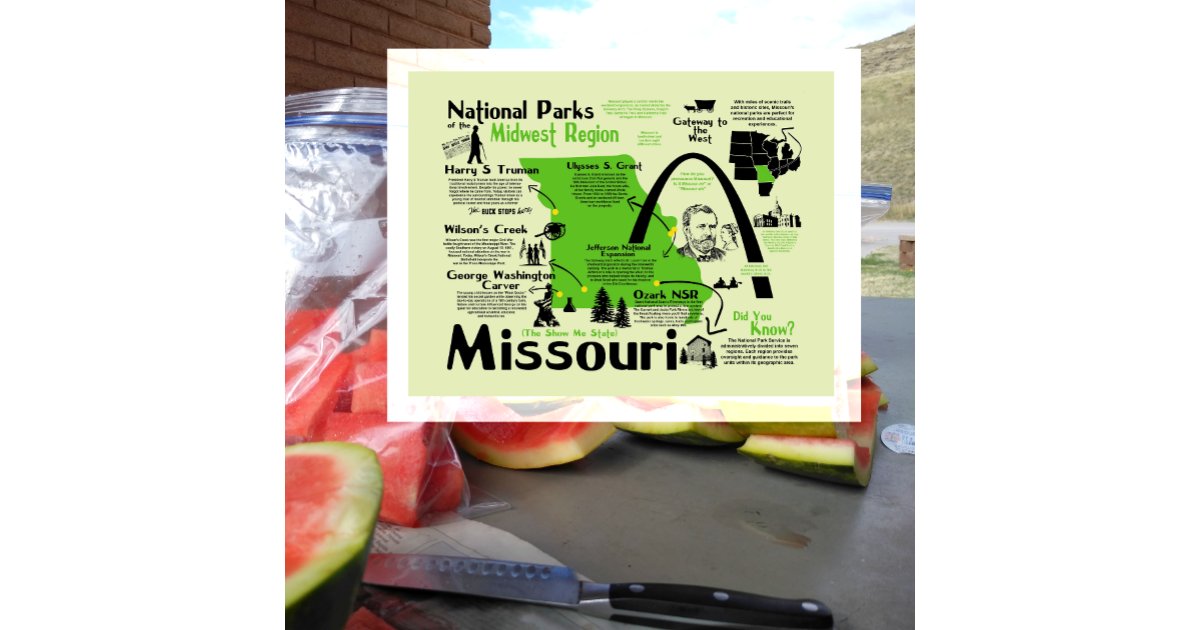 Map of Missouri National Parks Postcard | Zazzle