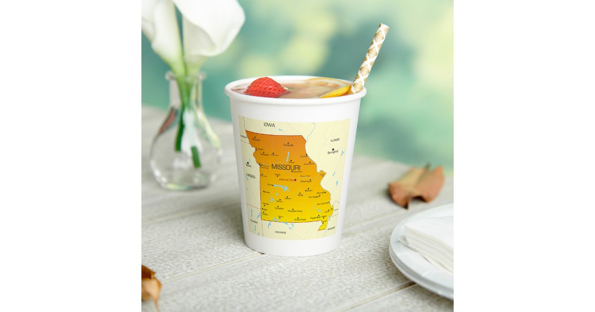 Map Of Missouri Paper Cups | Zazzle