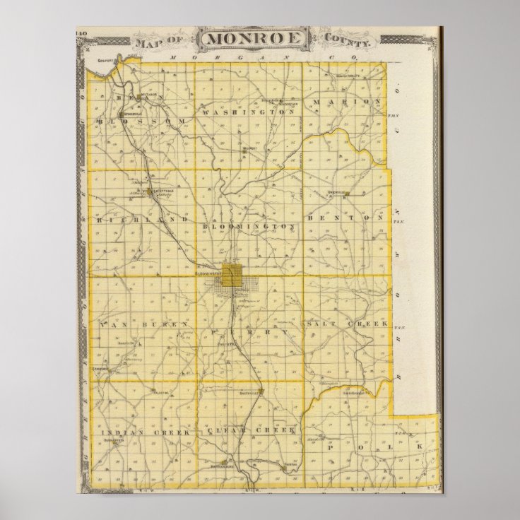 Map of Monroe County Poster | Zazzle