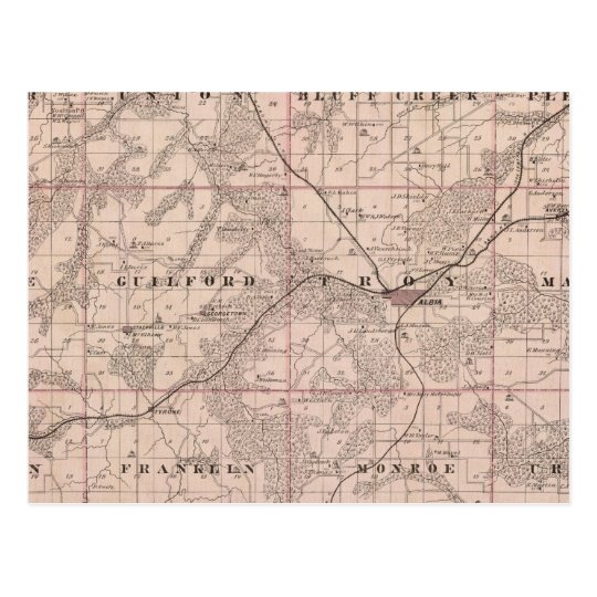 Map of Monroe County, State of Iowa Postcard | Zazzle.com