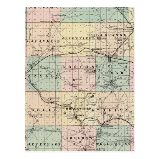 Map of Monroe County, State of Wisconsin Postcard | Zazzle.com