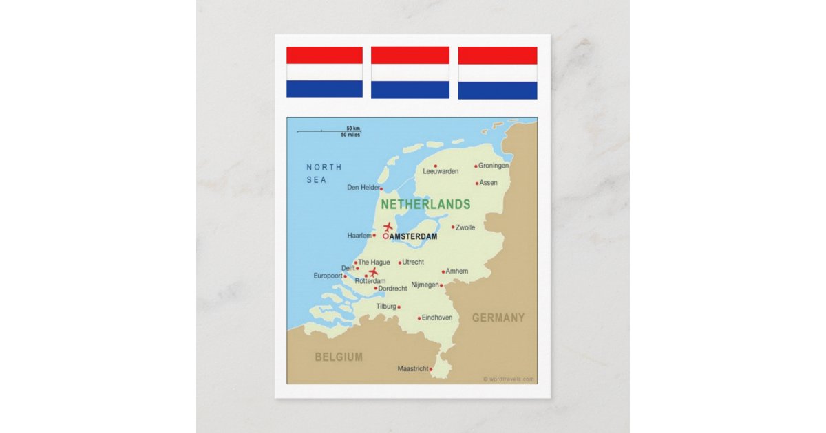 Map of Netherlands Postcard | Zazzle