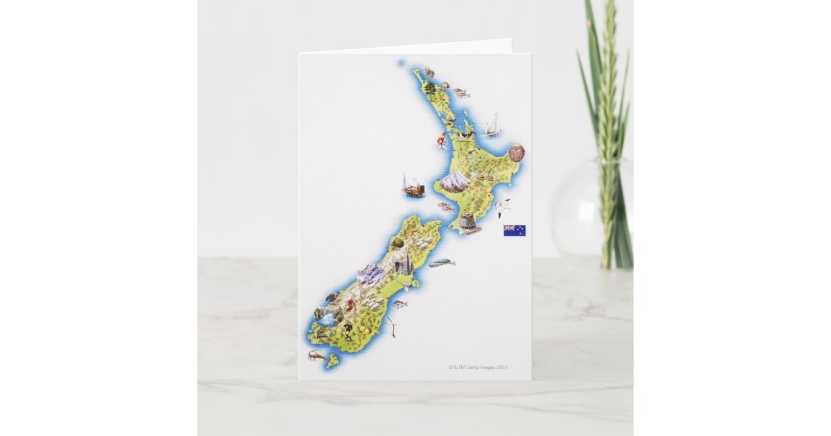 Map of New Zealand Card | Zazzle
