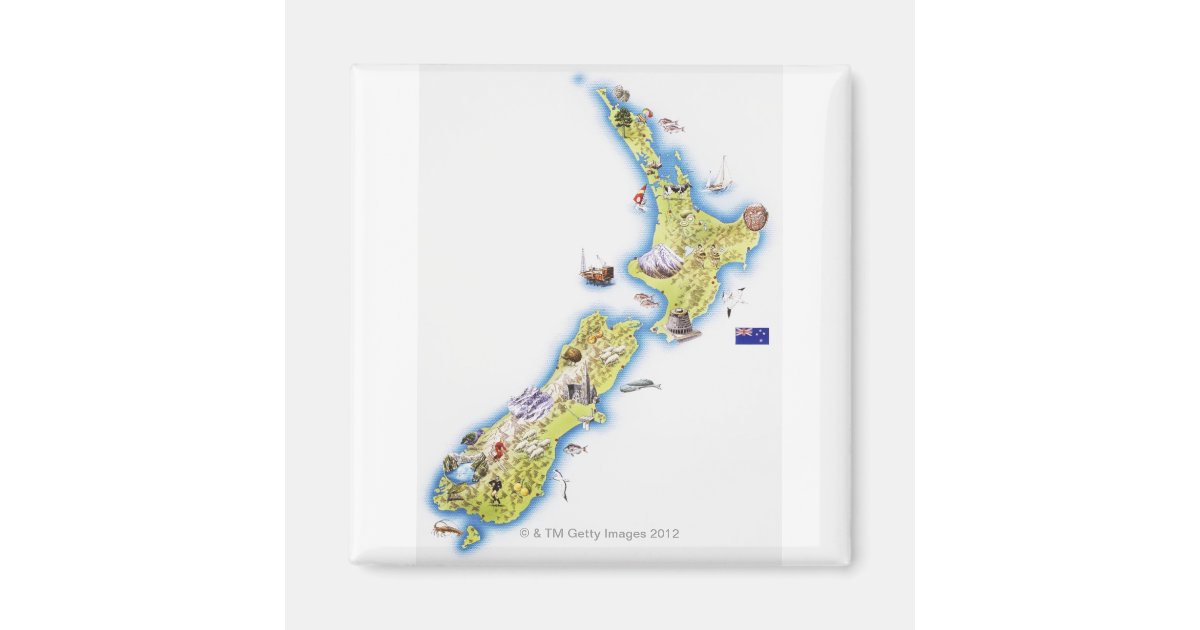 Map of New Zealand Magnet | Zazzle