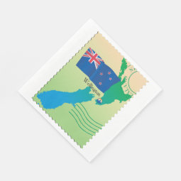 Map Of New Zealand Paper Napkins | Zazzle