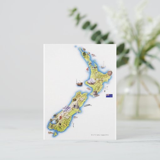 Map of New Zealand Postcard | Zazzle