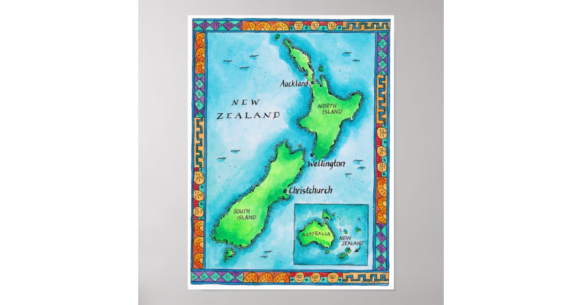 Map of New Zealand Poster | Zazzle