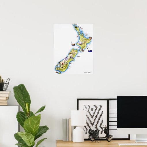 Map of New Zealand Poster | Zazzle