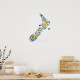 Map of New Zealand Poster | Zazzle