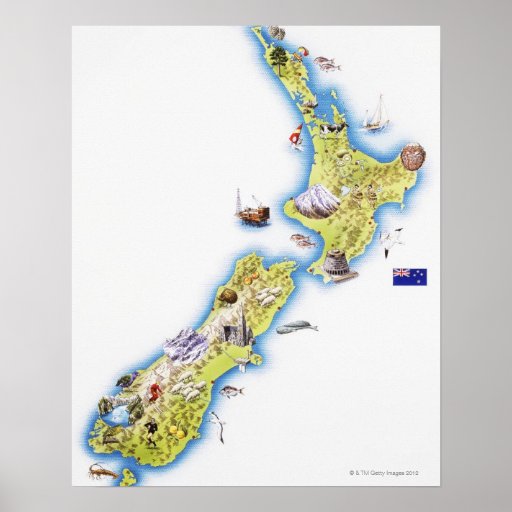 Map of New Zealand Poster | Zazzle