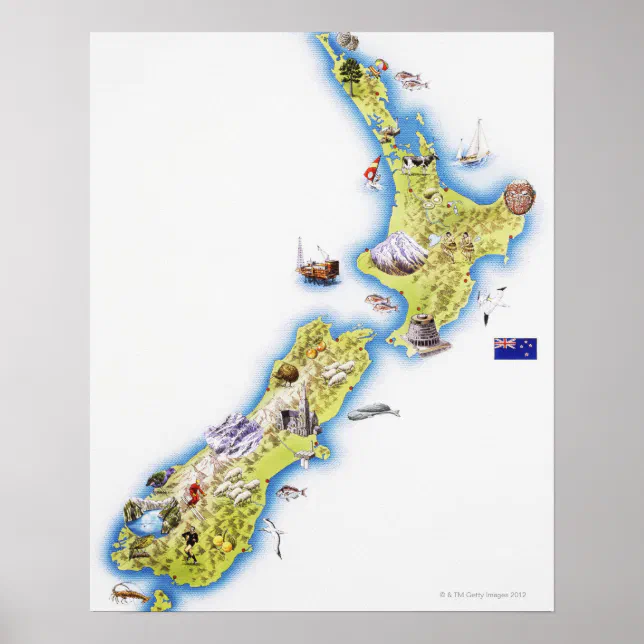 Map of New Zealand Poster | Zazzle