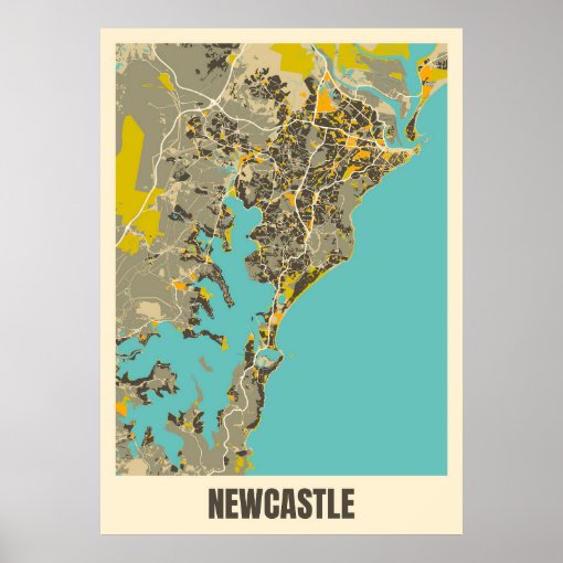 Map Of Newcastle, Australia Poster | Zazzle