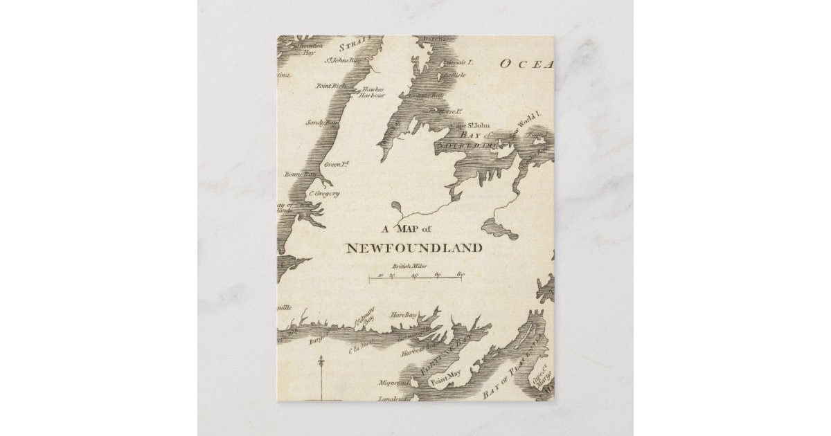 Map of Newfoundland Postcard | Zazzle