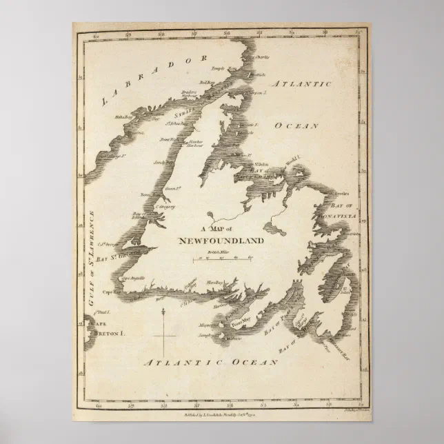 Map of Newfoundland Poster | Zazzle