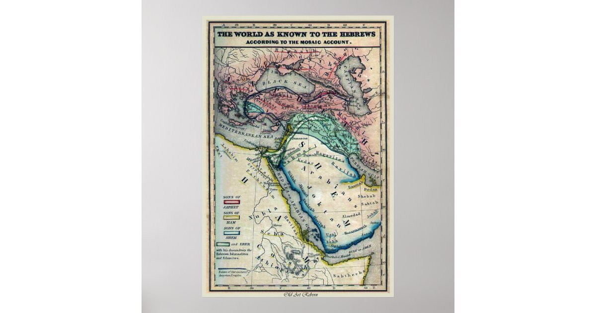 Map of 'Noah's World' Poster | Zazzle