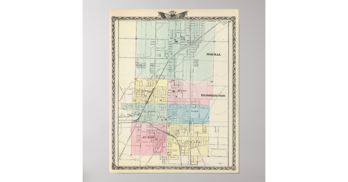 Map of Normal, Bloomington Poster | Zazzle