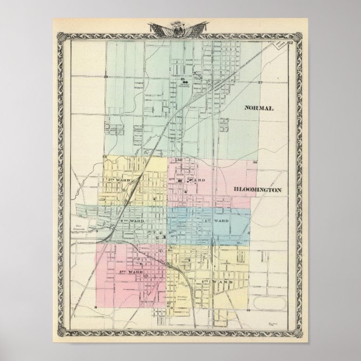 Map of Normal, Bloomington Poster | Zazzle.com