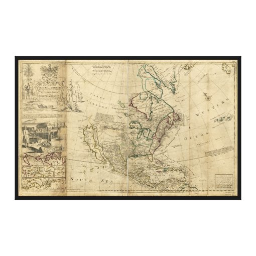 Map of North America by Herman Moll (1715) Canvas Print | Zazzle