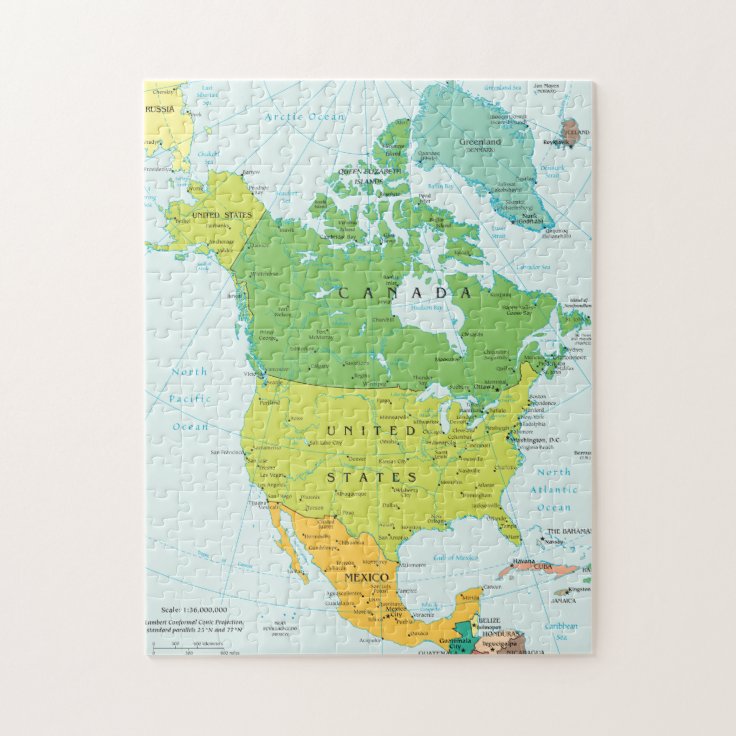 Map of North-America Jigsaw Puzzle | Zazzle