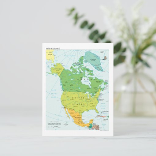 Map of North-America Postcard | Zazzle