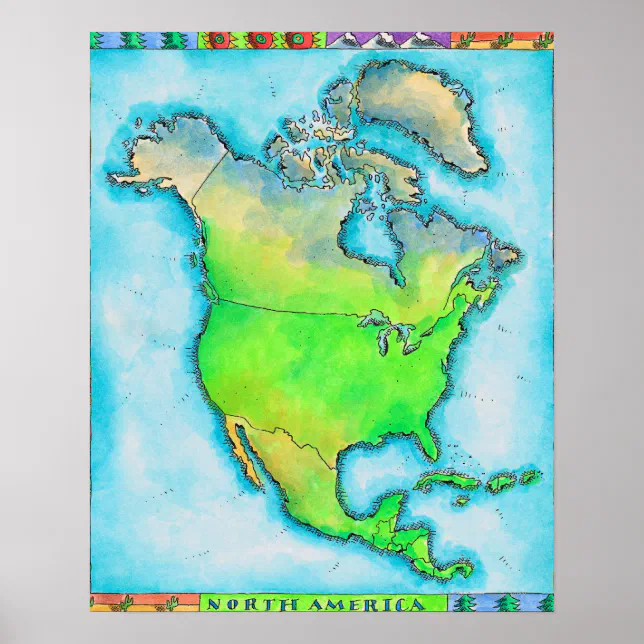 Map of North America Poster | Zazzle