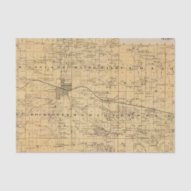 Map of Olmsted County, Minnesota Tissue Paper | Zazzle
