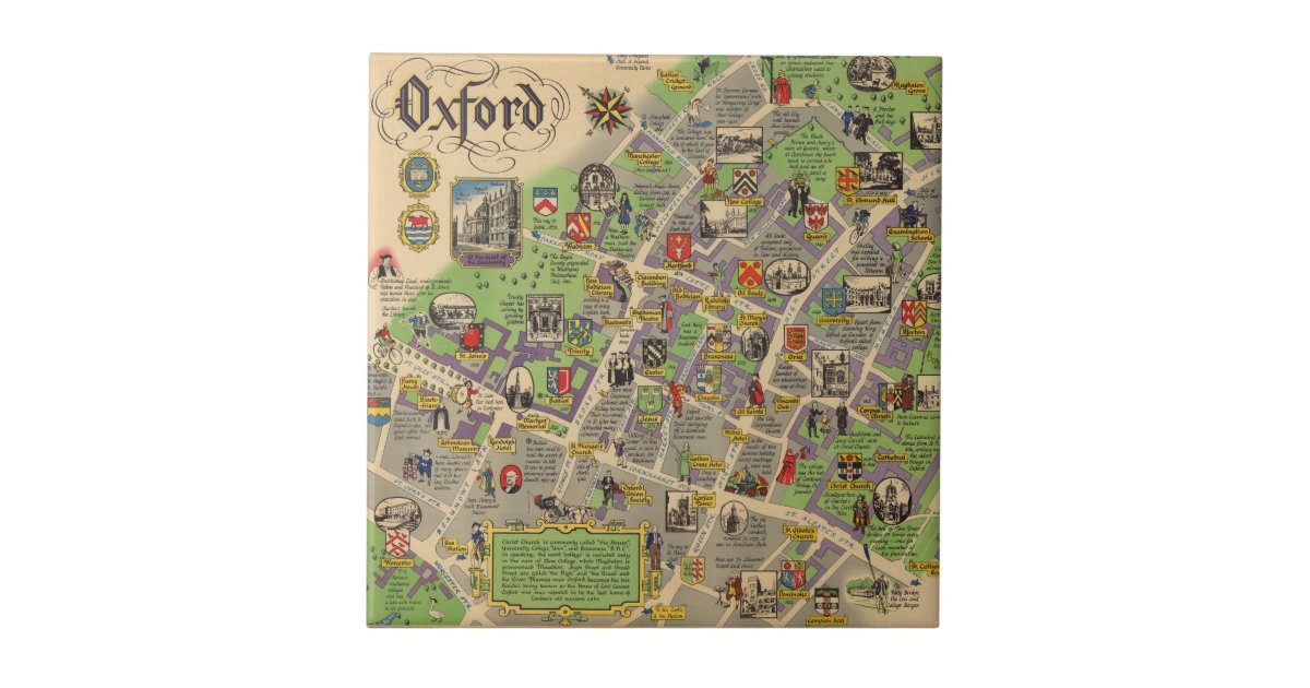 Map of Oxford, England (British Railways) Ceramic Tile | Zazzle