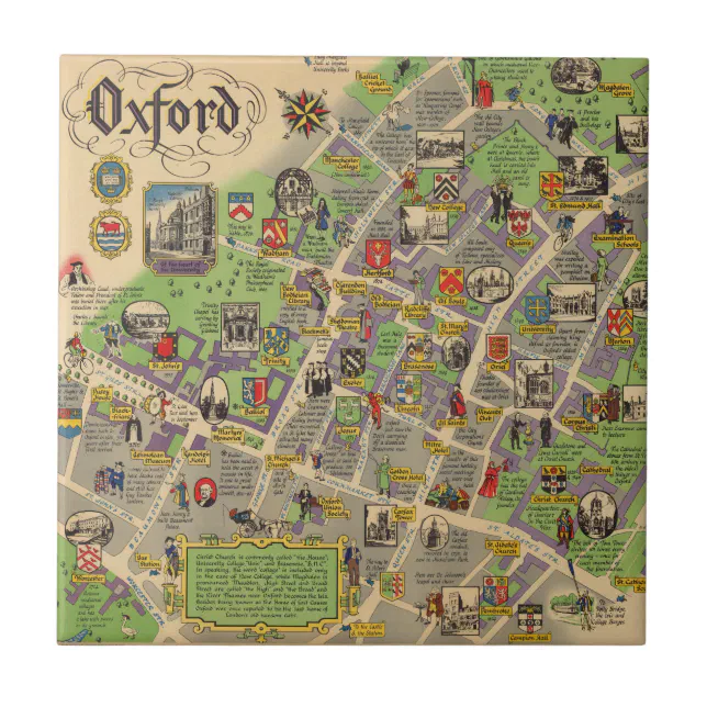 Map of Oxford, England (British Railways) Ceramic Tile | Zazzle