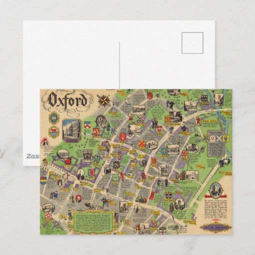 Map of Oxford, England (British Railways) Postcard | Zazzle