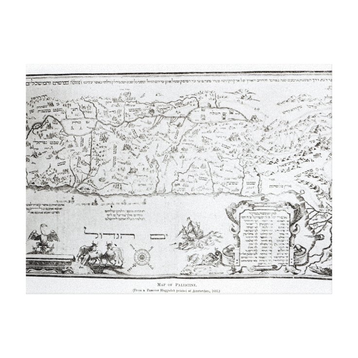 Map of Palestine, from a Passover Haggadah Canvas Print | Zazzle