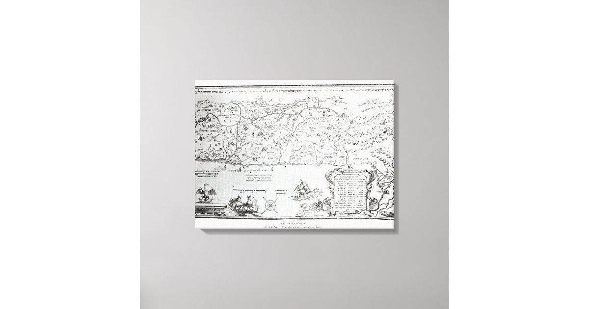 Map of Palestine, from a Passover Haggadah Canvas Print | Zazzle