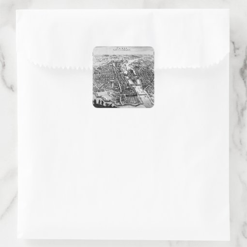 Map of Paris, 1620 Square Sticker | Zazzle