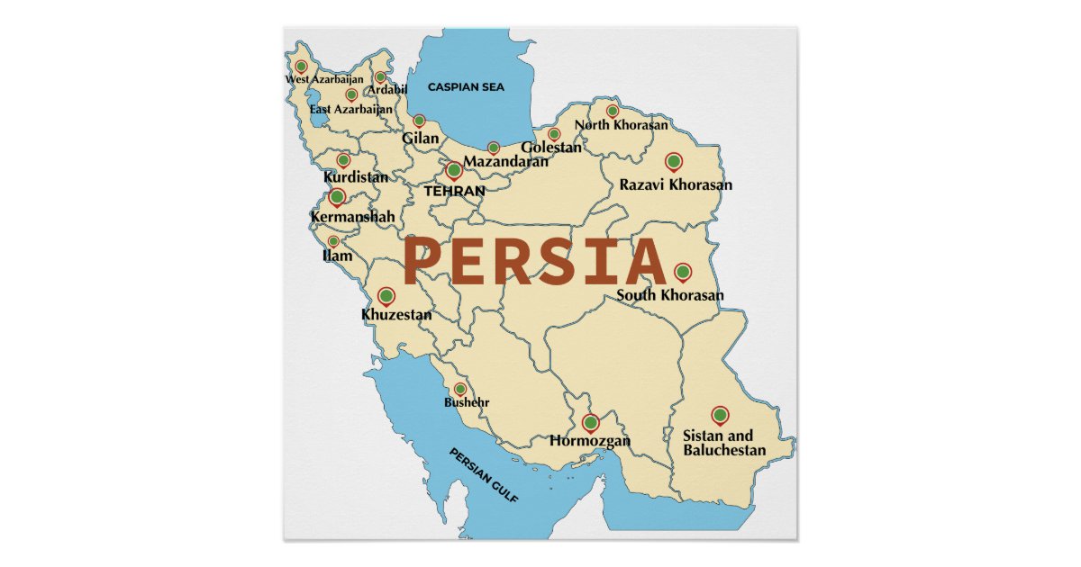 Map of Persia Poster | Zazzle