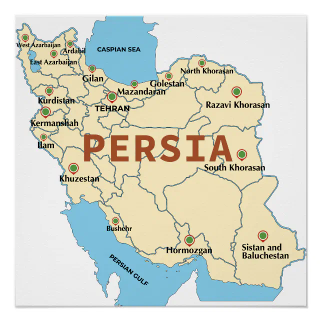 Map of Persia Poster | Zazzle